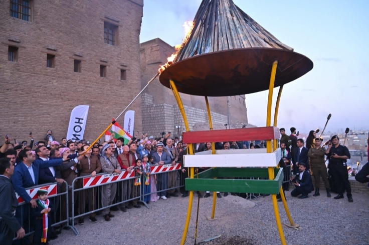 On the ancient Erbil Citadel... The Newroz fire torch was lit and the ...